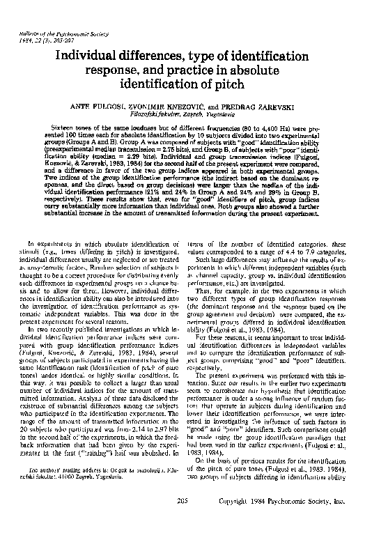 (PDF) Individual differences, type of identification response, and ...