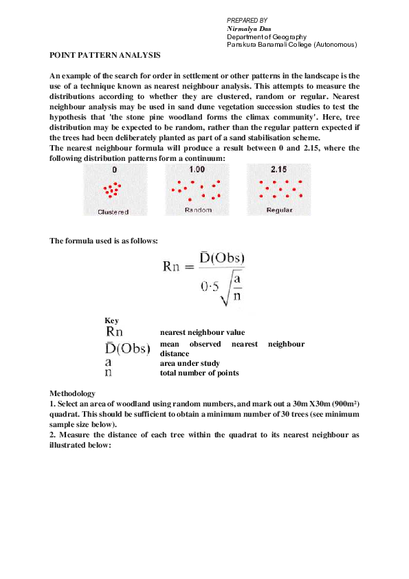 (PDF) POINT PATTERN ANALYSIS