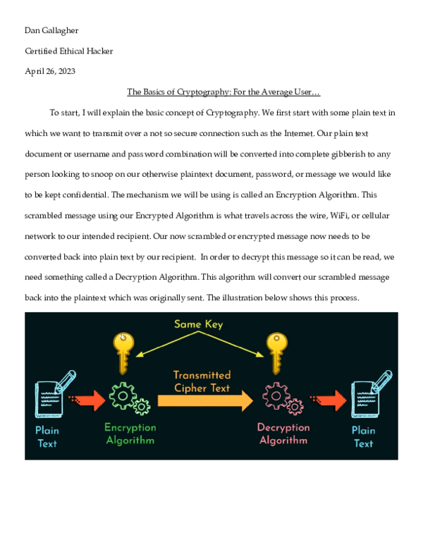(PDF) The Basics of Cryptography: For the Average Individual