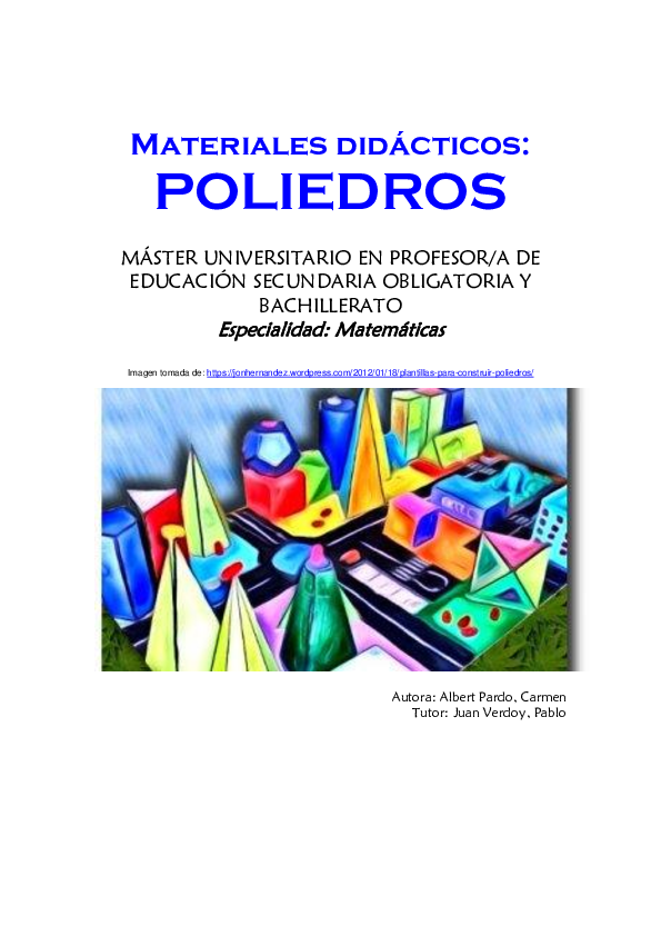 (PDF) Materiales didácticos: Poliedros