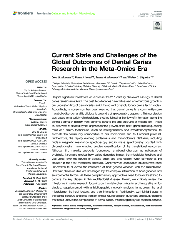 (PDF) Current State and Challenges of the Global Outcomes of Dental ...