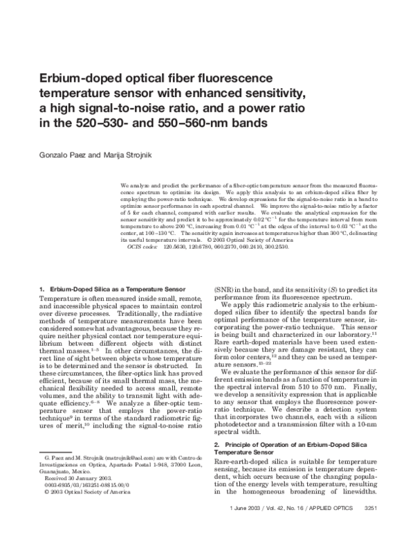 (PDF) Erbium-doped optical fiber fluorescence temperature sensor with ...