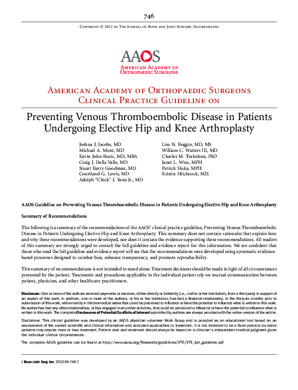 (PDF) American Academy of Orthopaedic Surgeons Clinical Practice Guideline on