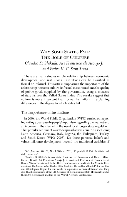 (PDF) Why Some States Fail: The Role of Culture