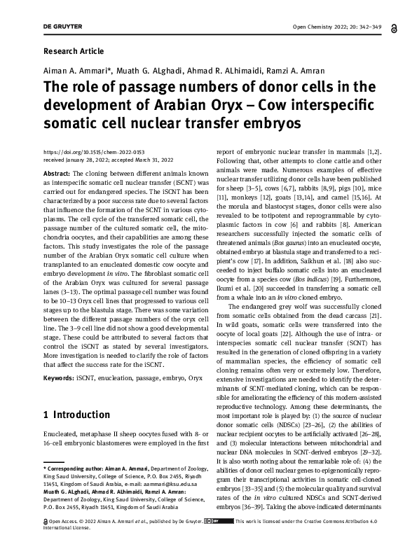 (PDF) The role of passage numbers of donor cells in the development of ...