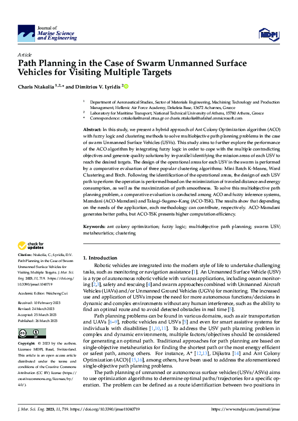 (PDF) Path Planning in Case of Swarm Unmanned Surface Vehicles for ...