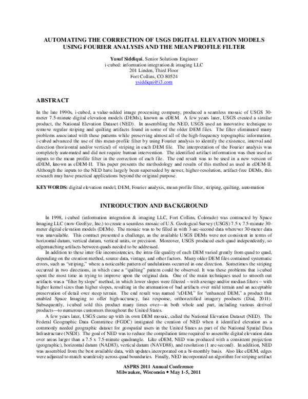 (PDF) Automating the Correction of Usgs Digital Elevation Models Using ...