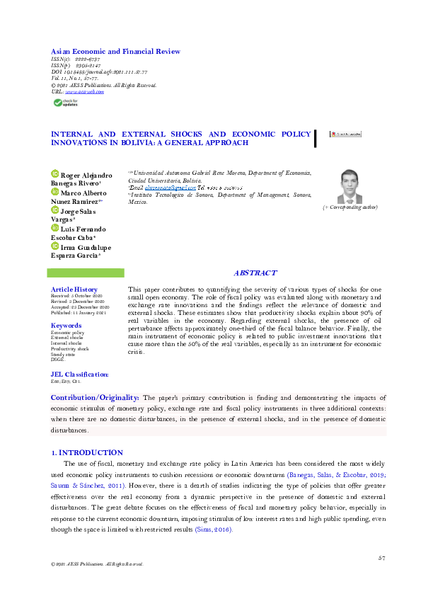 (PDF) Internal and External Shocks and Economic Policy Innovations in ...