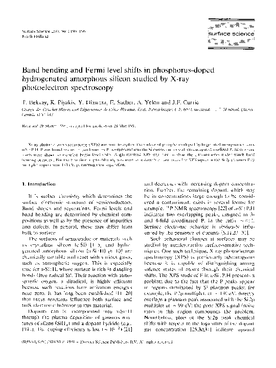 (PDF) Band bending and Fermi level shifts in phosphorus-doped ...