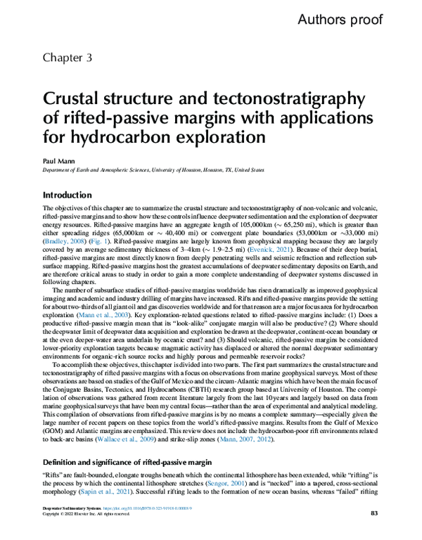 (PDF) Crustal structure and tectonostratigraphy of rifted-passive ...