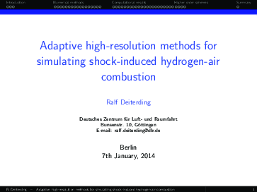 (PDF) Adaptive high-resolution methods for simulating shock-induced hydrogen-air combustion