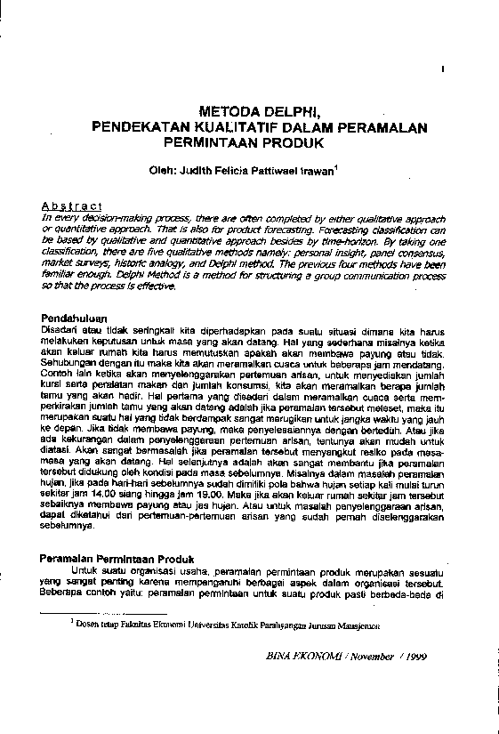 (PDF) Metoda Delphi, Pendekatan Kualitatif Dalam Peramalan Permintaan ...