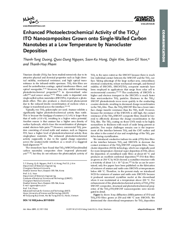 (PDF) Enhanced Photoelectrochemical Activity of the TiO2/ITO ...