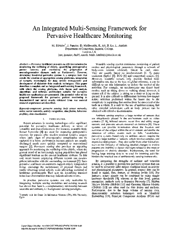 (PDF) An integrated multi-sensing framework for pervasive healthcare monitoring