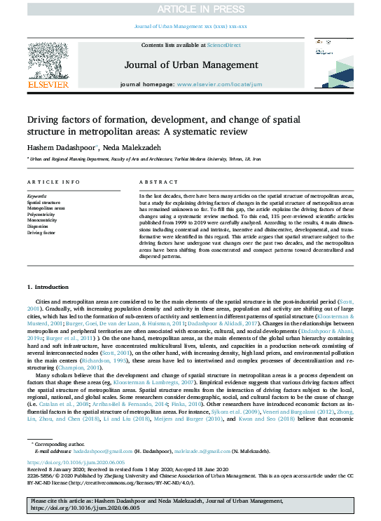 (PDF) Driving factors of formation, development, and change of spatial ...