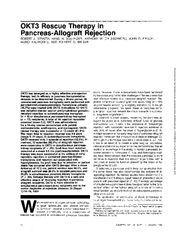(PDF) OKT3 Rescue Therapy in Pancreas-Allograft Rejection