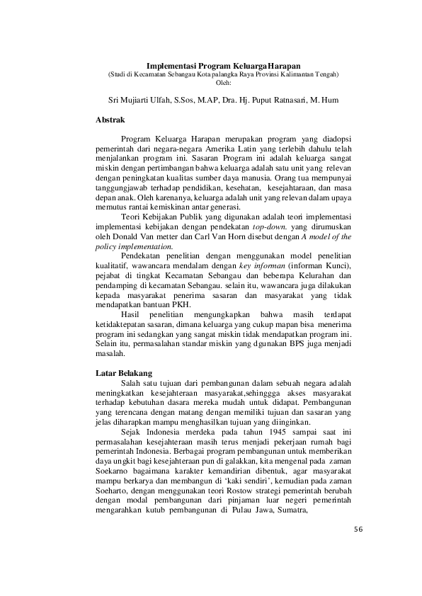 (PDF) Implementasi Program Keluarga Harapan