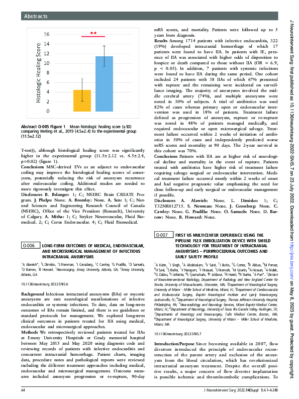 Pdf O 007 First Us Multicenter Experience Using The Pipeline Flex