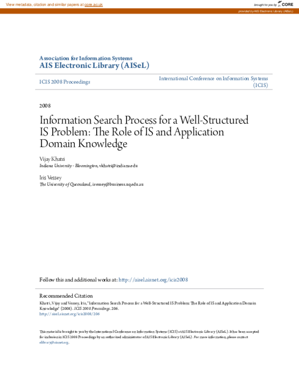 (PDF) Information search process for a well-structured IS problem: The role of IS and ...