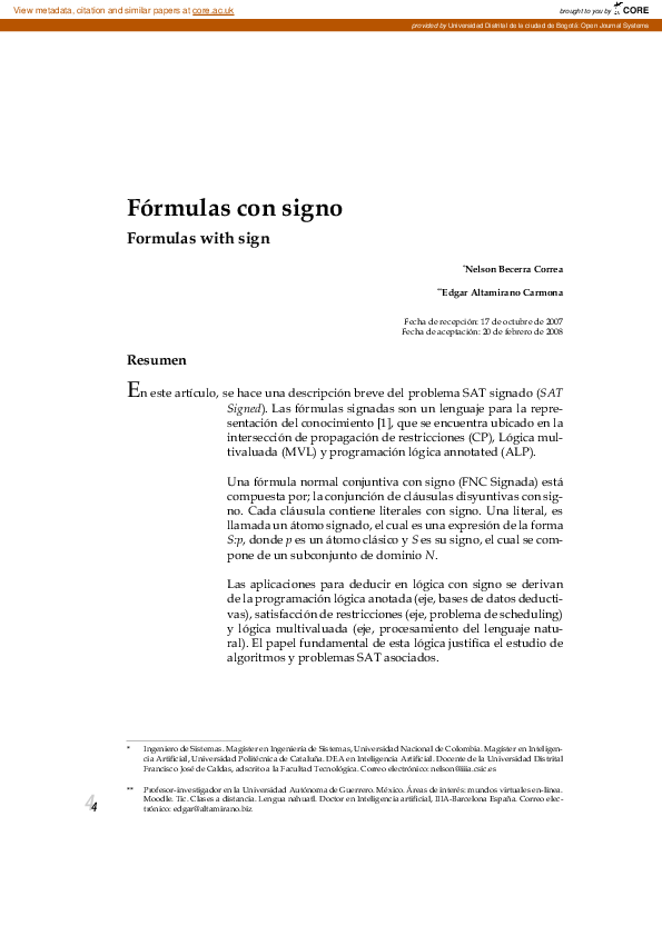 (PDF) Fórmulas Con Signo