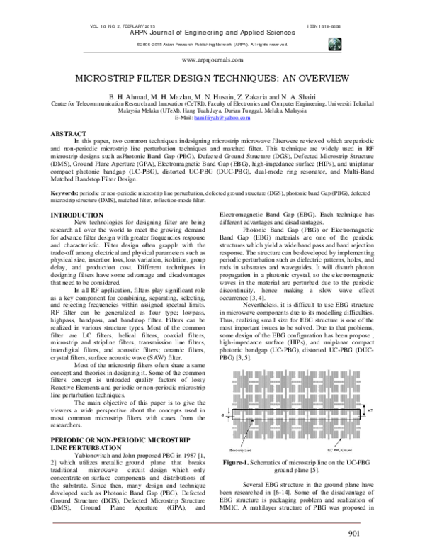 (PDF) Microstrip Filter Design Techniques: An Overview