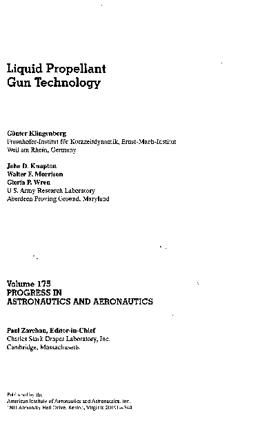 (PDF) Advancements in Liquid Propellant Gun Technology