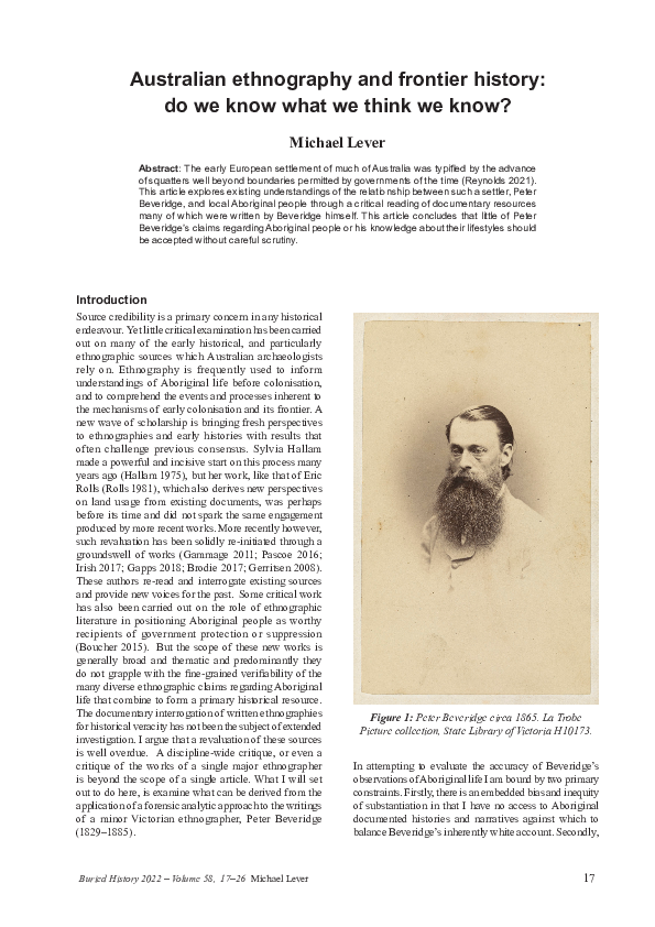 (PDF) Australian ethnography and frontier history: do we know what we ...