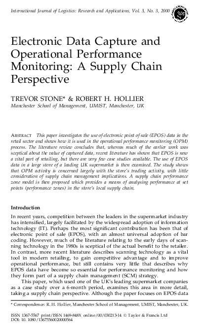 (PDF) Electronic Data Capture and Operational Performance Monitoring: A ...
