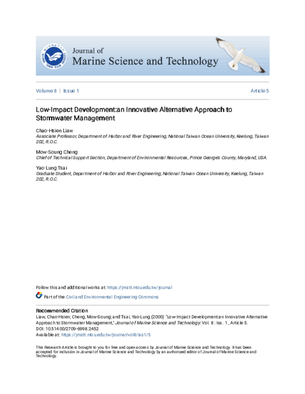 (PDF) Low-Impact Development:an Innovative Alternative Approach to Stormwater Management