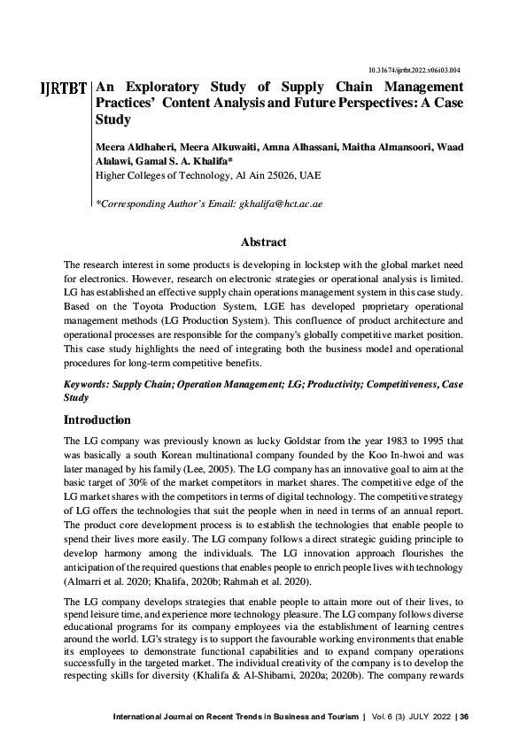 (PDF) An Exploratory Study of Supply Chain Management Practices’ Content Analysis and Future ...
