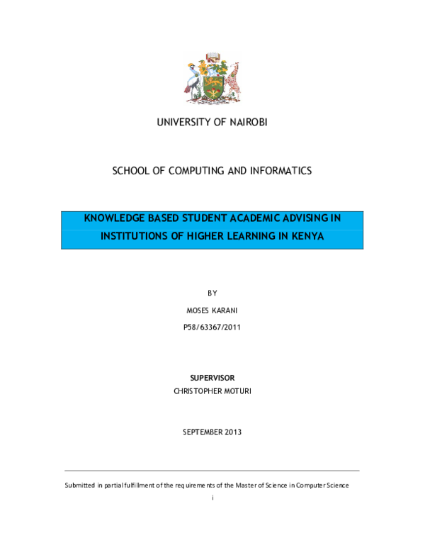 (PDF) Knowledge based student academic advising in institutions of ...