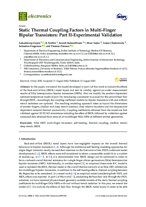 (PDF) Static Thermal Coupling Factors in Multi-Finger Bipolar ...