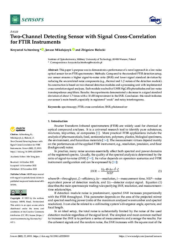 (PDF) Two-Channel Detecting Sensor with Signal Cross-Correlation for ...