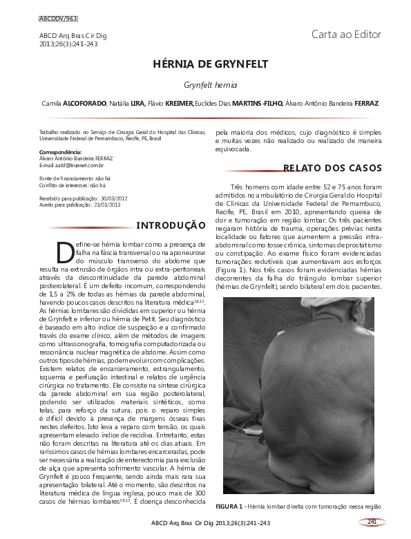 (PDF) Grynfelt hernia