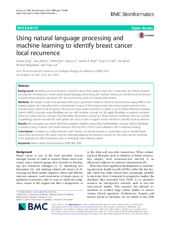 (PDF) Using Natural Language Processing and Machine Learning to ...