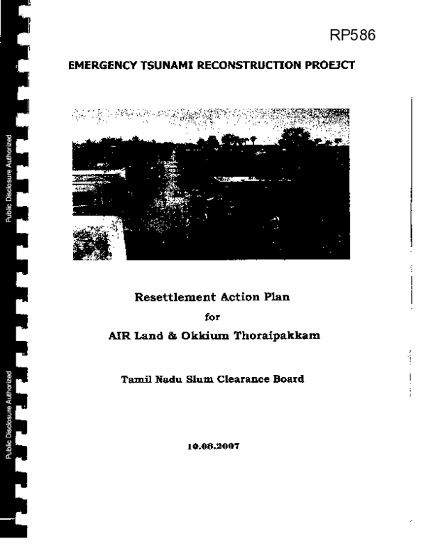 (PDF) India - Emergency Tsunami Reconstruction Project : resettlement ...