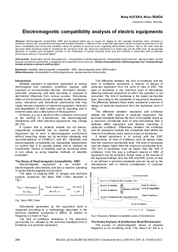 (PDF) Electromagnetic compatibility analysis of electric equipments