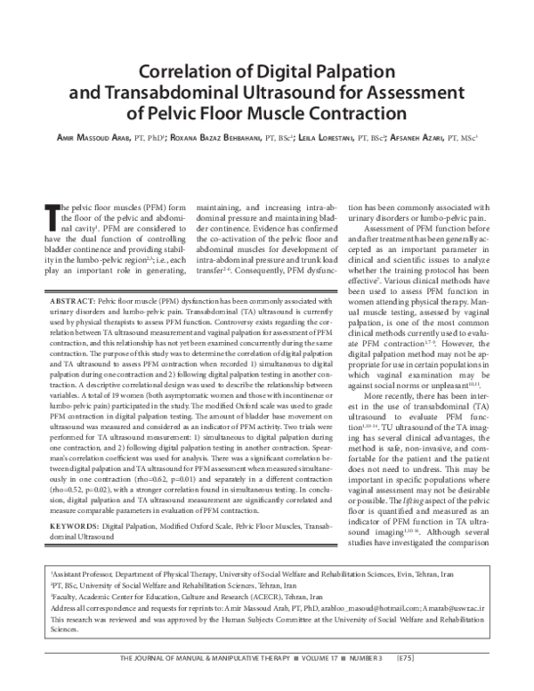 (PDF) Correlation of Digital Palpation and Transabdominal Ultrasound ...