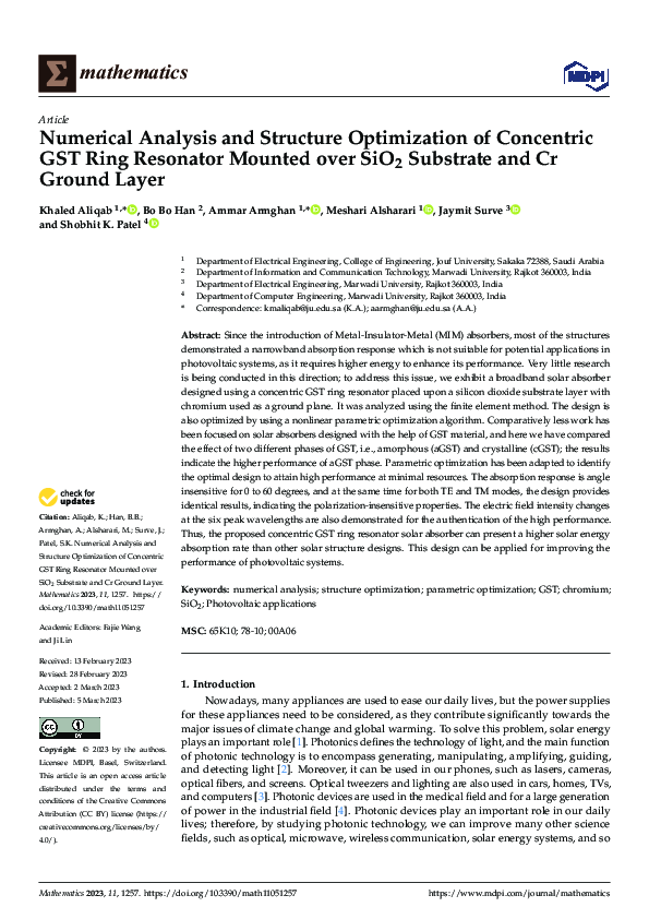 (PDF) Numerical Analysis and Structure Optimization of Concentric GST ...