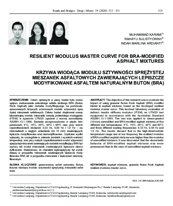 (PDF) Resilient modulus master curve for BRA-modified asphalt mixtures