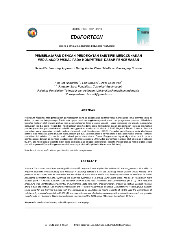 (PDF) Pembelajaran Dengan Pendekatan Saintifik Menggunakan Media Audio Visual Pada Kompetensi ...