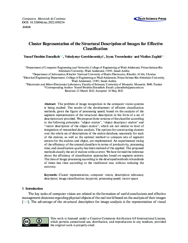 Pdf Cluster Representation Of The Structural Description Of Images