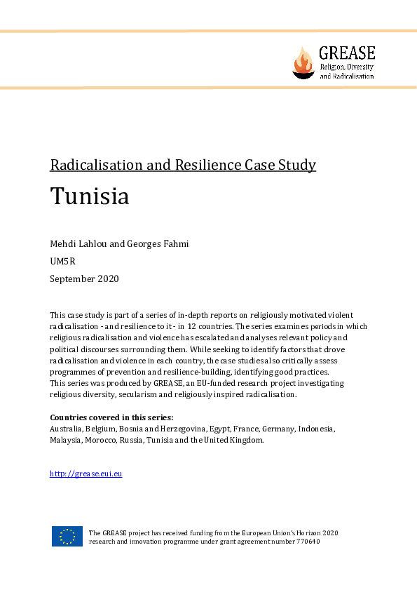 (PDF) Radicalisation and resilience case study : Tunisia | Georges Fahmi - Academia.edu