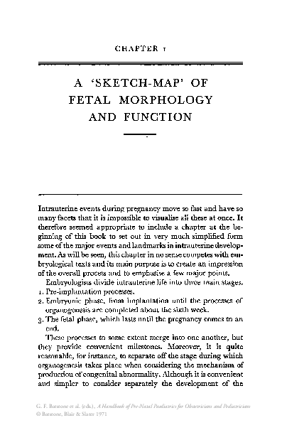 (PDF) A ‘Sketch-Map’ of Fetal Morphology and Function