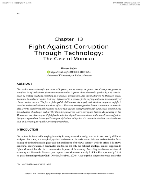 (PDF) Fight Against Corruption Through Technology