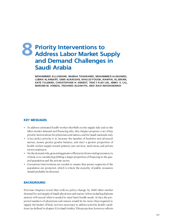 (PDF) Priority Interventions to Address Labor Market Supply and Demand Challenges in Saudi Arabia