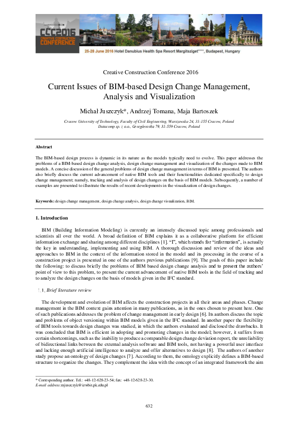 (PDF) Current Issues of BIM-based Design Change Management, Analysis and Visualization