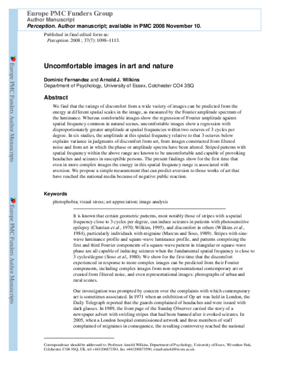 (PDF) Uncomfortable Images in Art and Nature