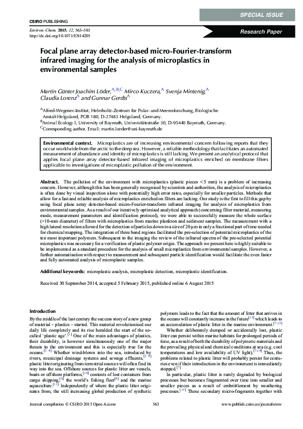(PDF) Focal plane array detector-based micro-Fourier-transform infrared imaging for the analysis ...