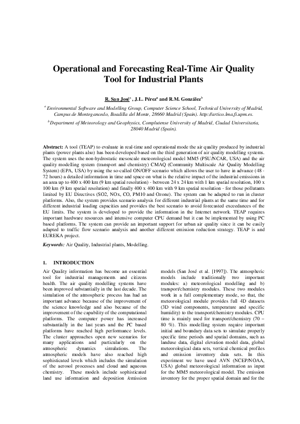 (PDF) Operational and Forecasting Real-Time Air Quality Tool for ...